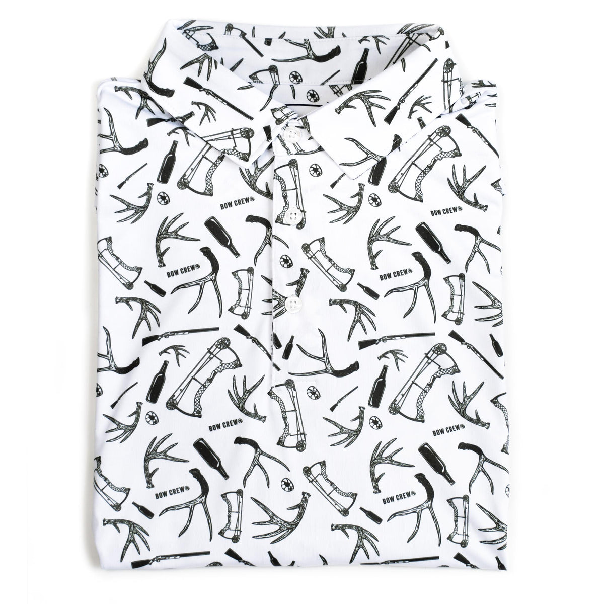 "Bucks & Bogeys" Golf Polo - Whitetail Hunting Inspired – Bow Crew Apparel - Bow Hunting ...